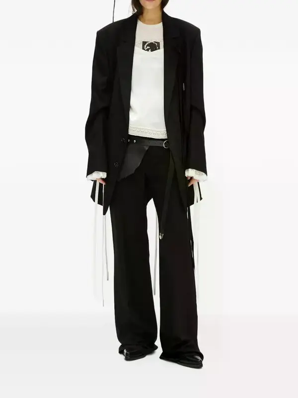 ANN DEMEULEMEESTER Lace-trim Silk Top