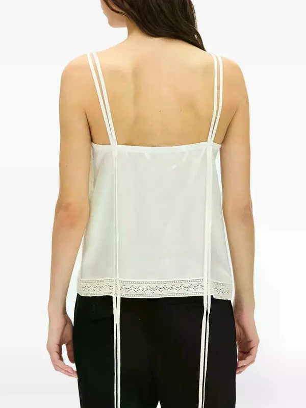 ANN DEMEULEMEESTER Lace-trim Silk Top