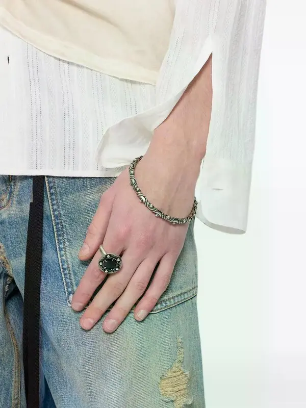 ANN DEMEULEMEESTER Engraved-detail Stone-embellished Ring