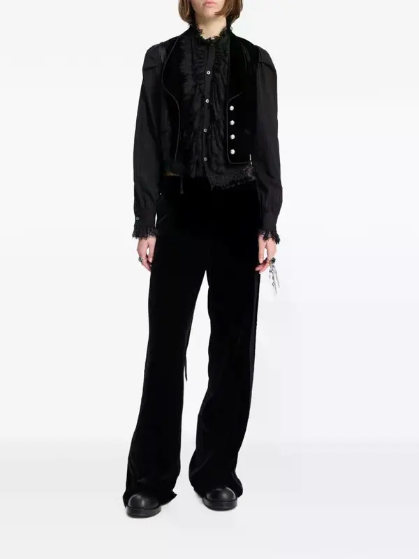 ANN DEMEULEMEESTER Lace-trimmed Ruffled Shirt