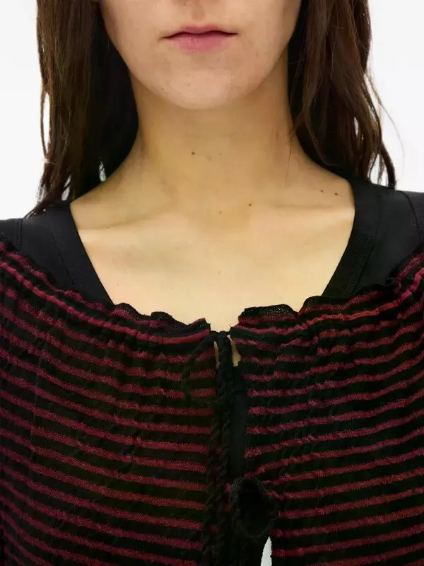 ANN DEMEULEMEESTER Nelle Striped Tie-fastening Cardigan