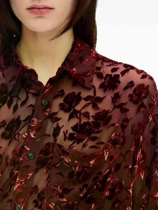ANN DEMEULEMEESTER Elisabeth Floral-devoré Shirt