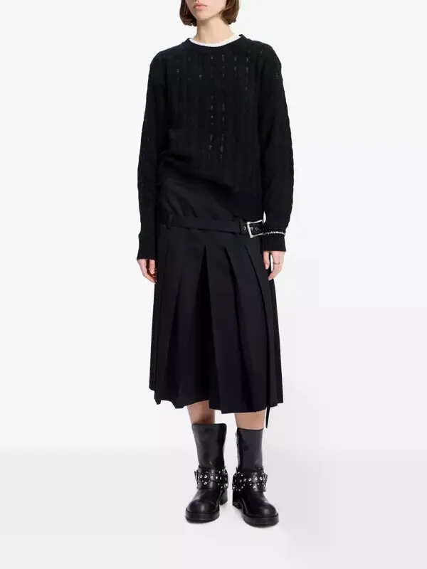 ANN DEMEULEMEESTER Cable-knit Wool-blend Sweater