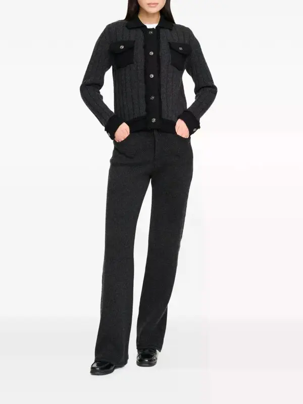 BARRIE Ribbed-knit Denim-effect Jacket