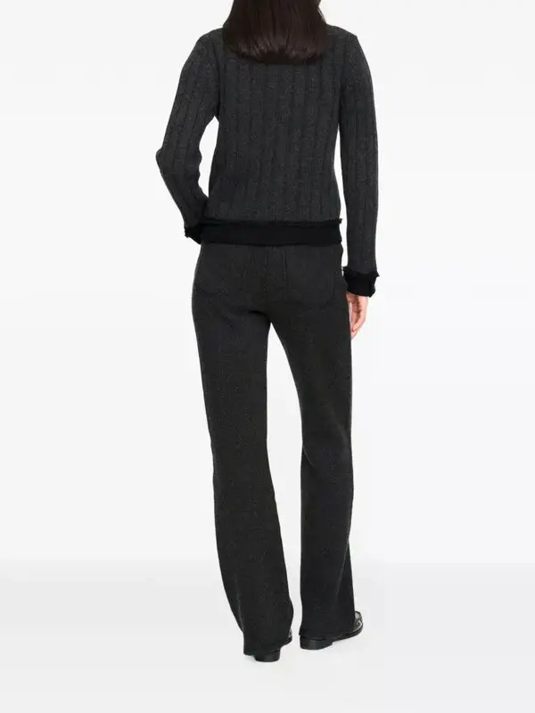 BARRIE Ribbed-knit Denim-effect Jacket