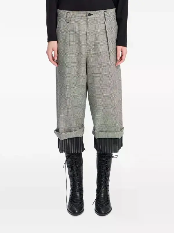 ANN DEMEULEMEESTER Check Wool Trousers