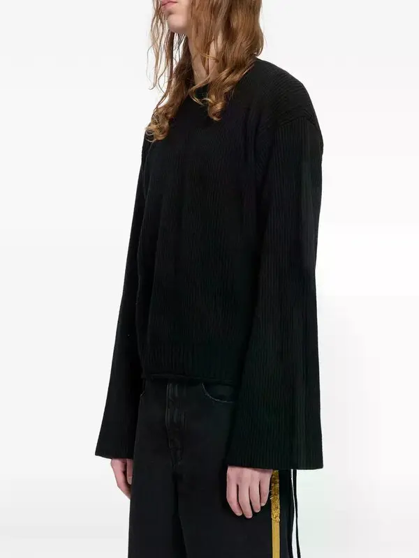 ANN DEMEULEMEESTER Ribbed-knit Wide-sleeve Sweater