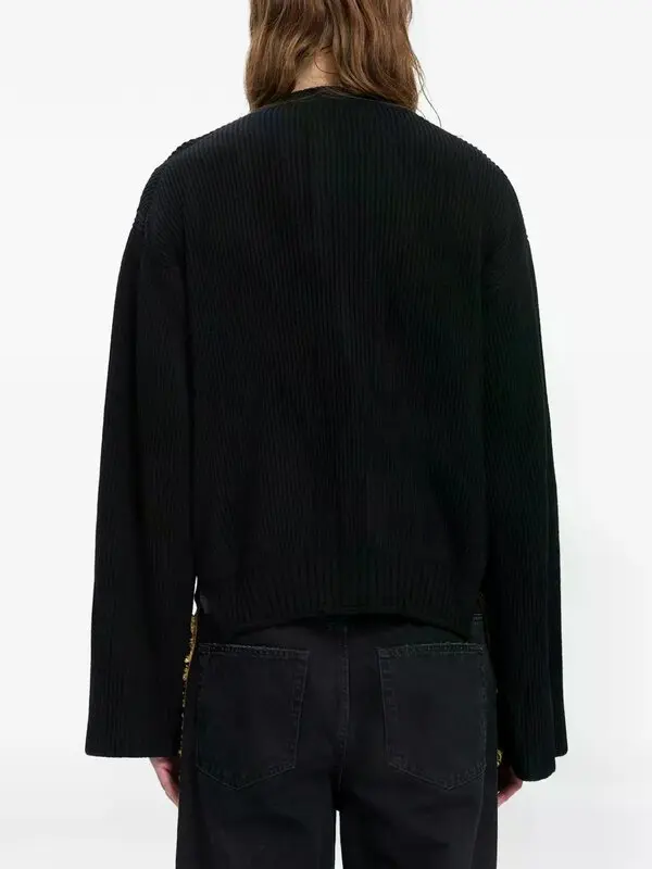 ANN DEMEULEMEESTER Ribbed-knit Wide-sleeve Sweater