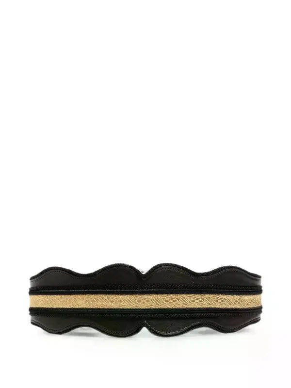ANN DEMEULEMEESTER Regimental Jacquard Scalloped-edge Belt