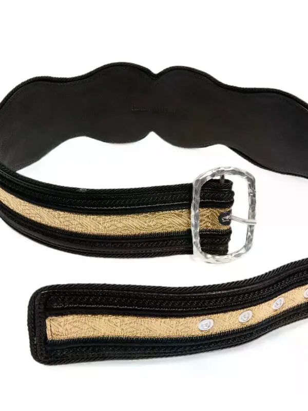 ANN DEMEULEMEESTER Regimental Jacquard Scalloped-edge Belt