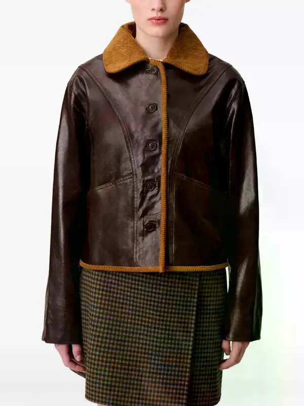Claudie Pierlot Shiny-effect Leather Jacket