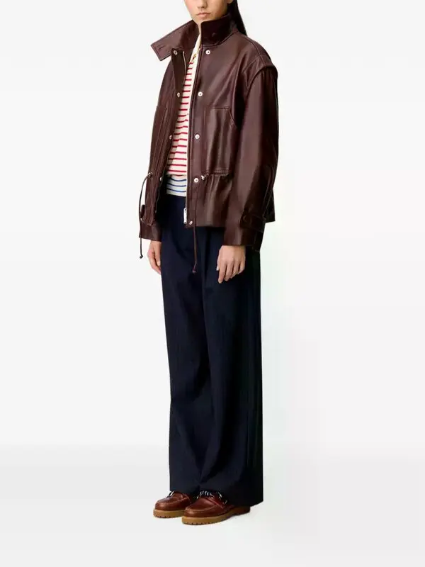 Claudie Pierlot Wide-cut Leather Jacket