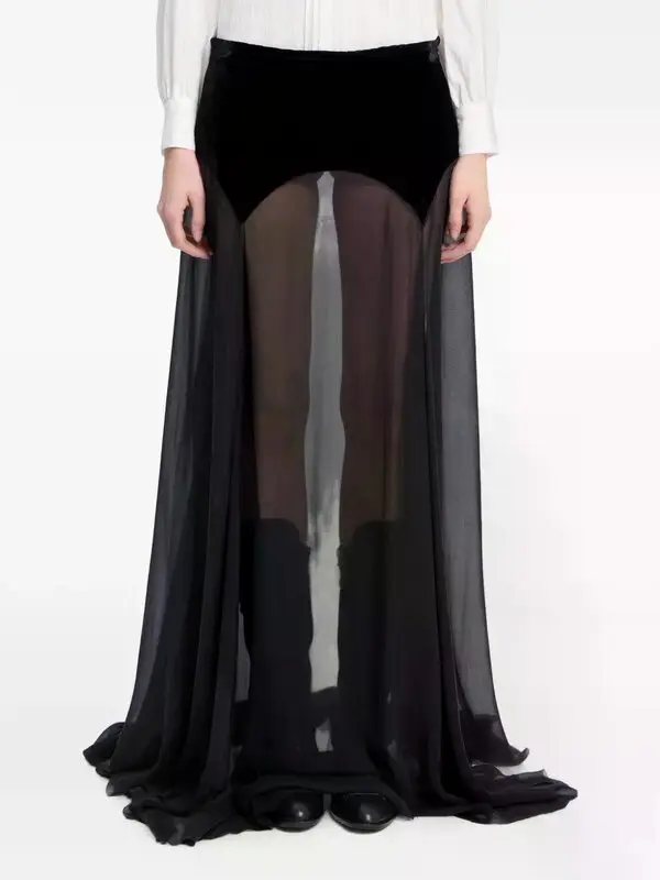 ANN DEMEULEMEESTER Silk-chiffon Maxi Skirt - Black