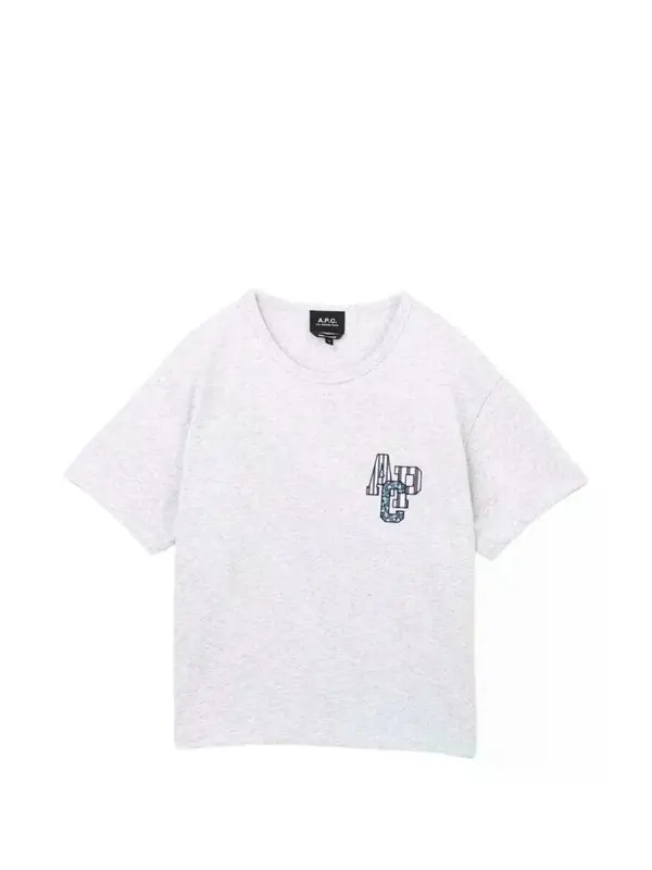 A.p.c. Logo-embroidered T-shirt - Grey