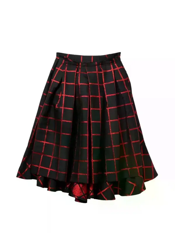 Comme Des Garçons Ruffled Grid Skirt - Black