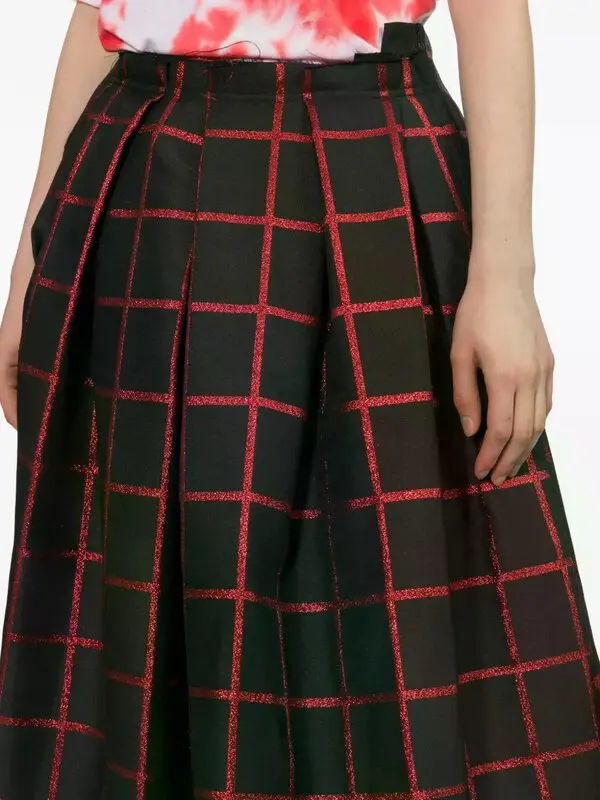Comme Des Garçons Ruffled Grid Skirt