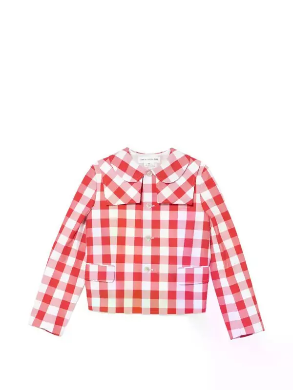 Comme Des Garçons Gingham Collared Jacket - Red