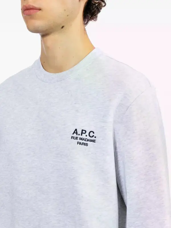 A.p.c. Logo-embroidered Sweatshirt - Grey