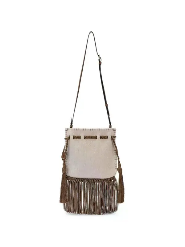 Valentino Garavani Vlogo Signature Floral-embroidered Cross Body Bag - Neutrals