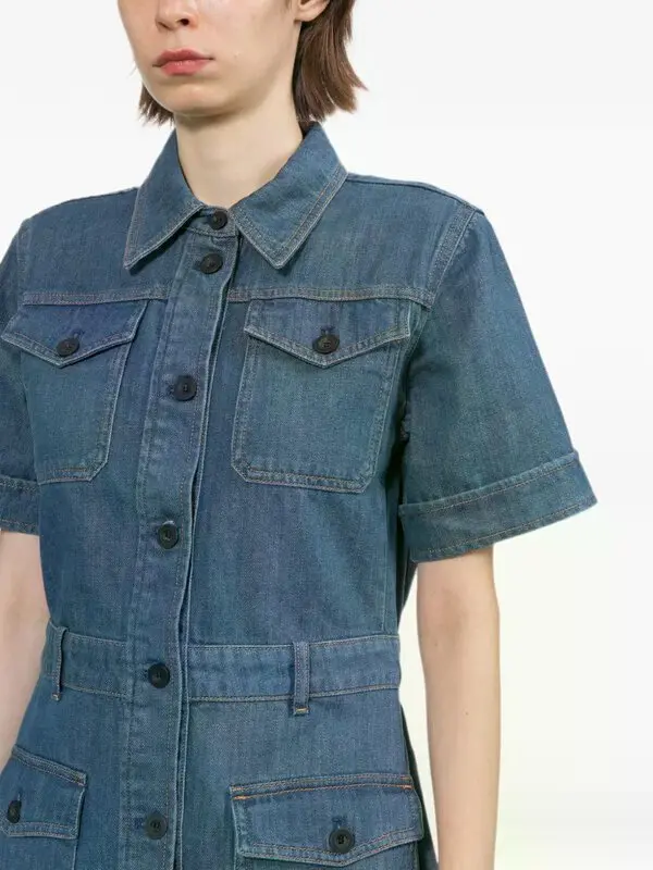 A.p.c. Faded Belted Denim Dress