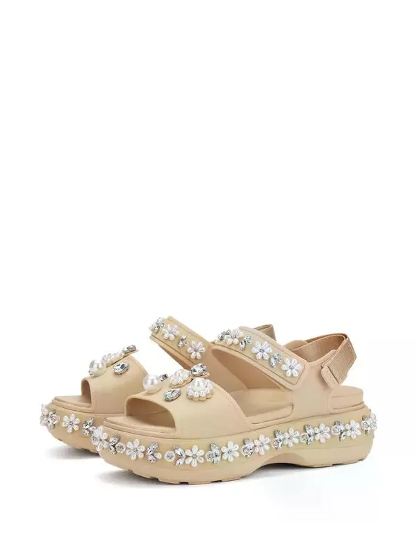 CROCS X Simone Rocha Faux-pearl Floral-embellished Sandals - Neutrals