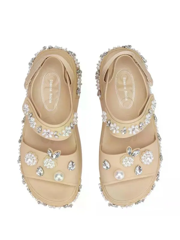 CROCS X Simone Rocha Faux-pearl Floral-embellished Sandals - Neutrals