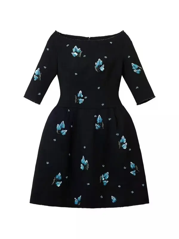 SHUSHU/TONG Floral-appliqué Dress