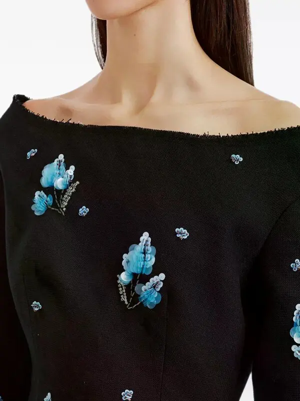 SHUSHU/TONG Floral-appliqué Dress