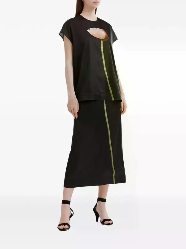 Simone Rocha Flower-print Rear-slit Skirt