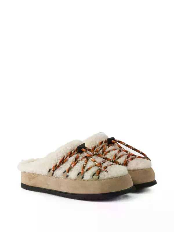 Prada Suede And Shearling Mules