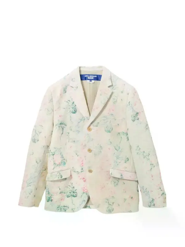 Junya Watanabe Rose-print Blazer - Neutrals