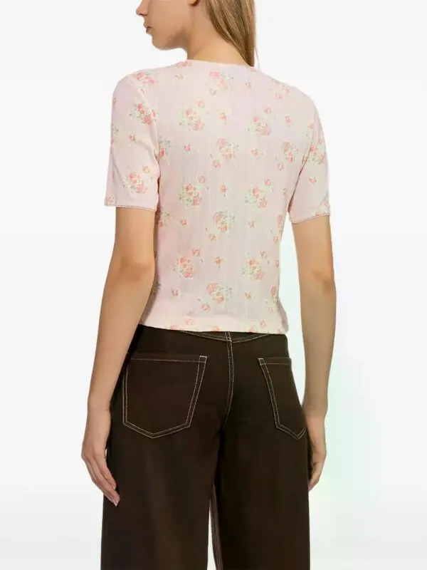 Simone Rocha Floral-print Crystal-embellished T-shirt