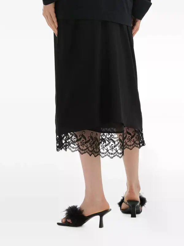 Simone Rocha Lace-trim Mid Skirt - Black