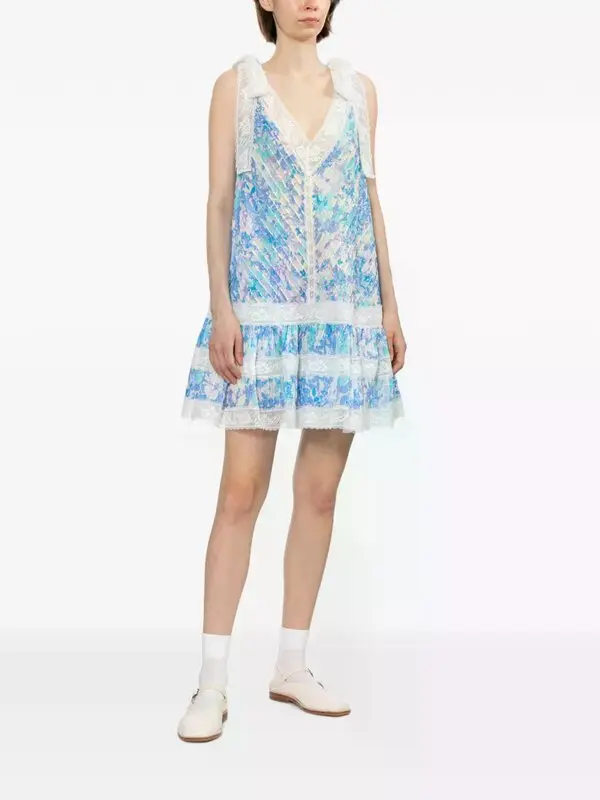 Zimmermann Lace-trimmed Floral-print Dress - Blue