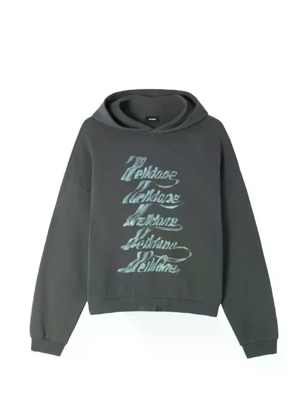 We11Done Logo-detail Hoodie - Grey
