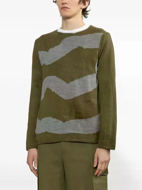 Comme Des Garçons Pattern Knitted Crew Neck Sweater