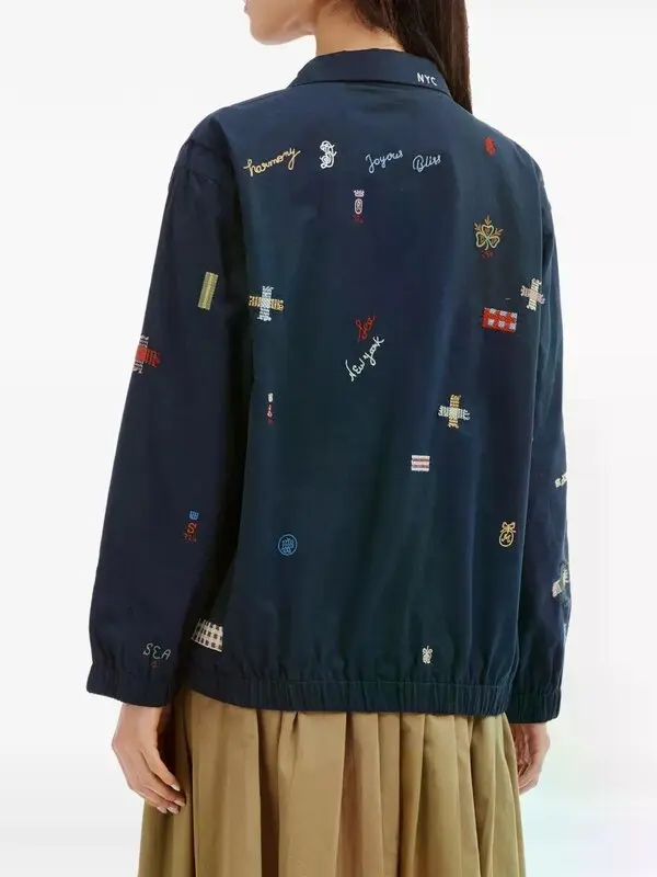 Sea Embroidered Fringed-patch Jacket