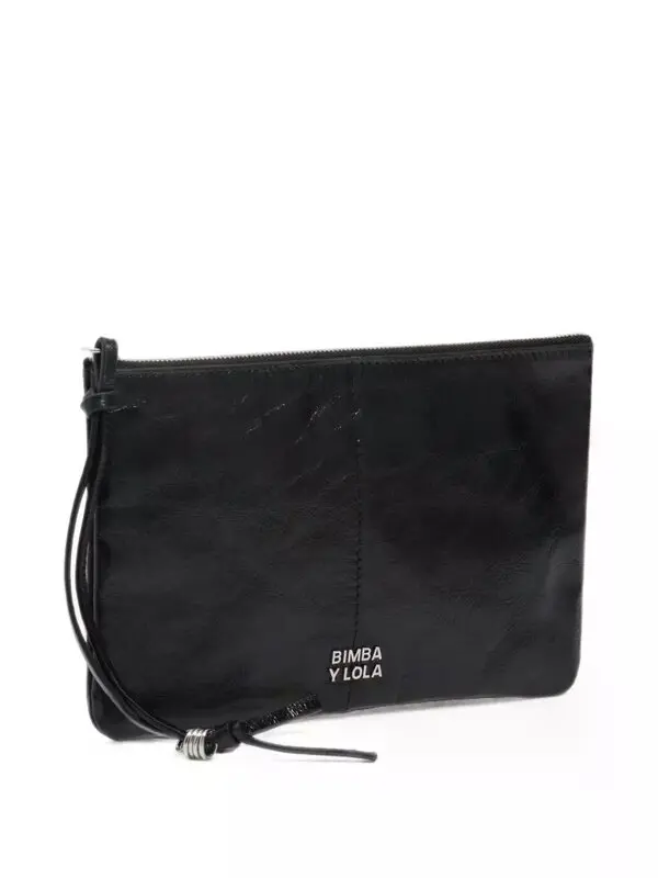 Bimba Y Lola Logo-plaque Leather Make-up Bag - Black