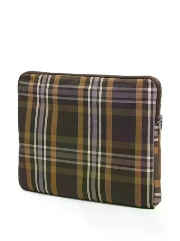 Bimba Y Lola Hunter Green Tartan Jacquard Laptop Sleeve