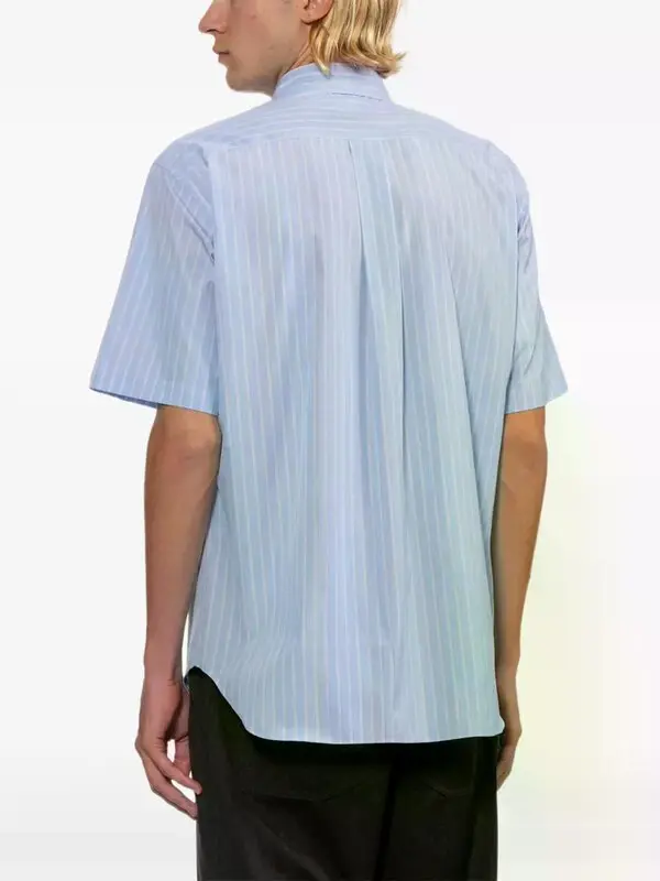 Comme Des Garçons Striped Graphic-patched Shirt