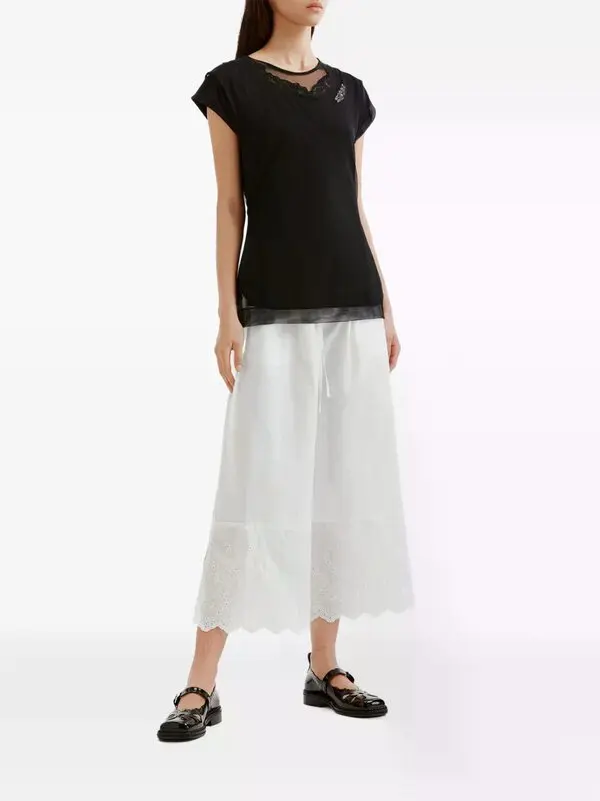 Simone Rocha Lace-trim Crystal-embellished Blouse