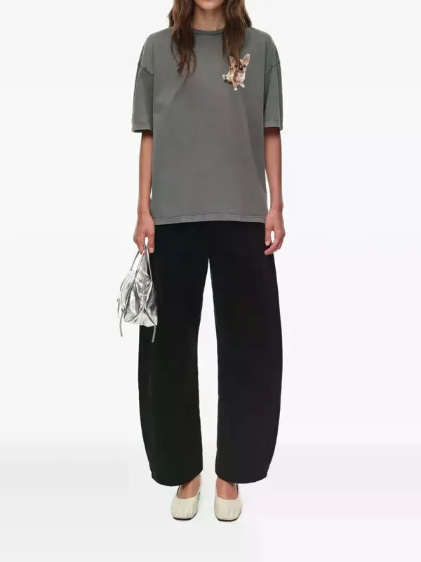 Bimba Y Lola Washed Black Chihuahua Logo T-shirt