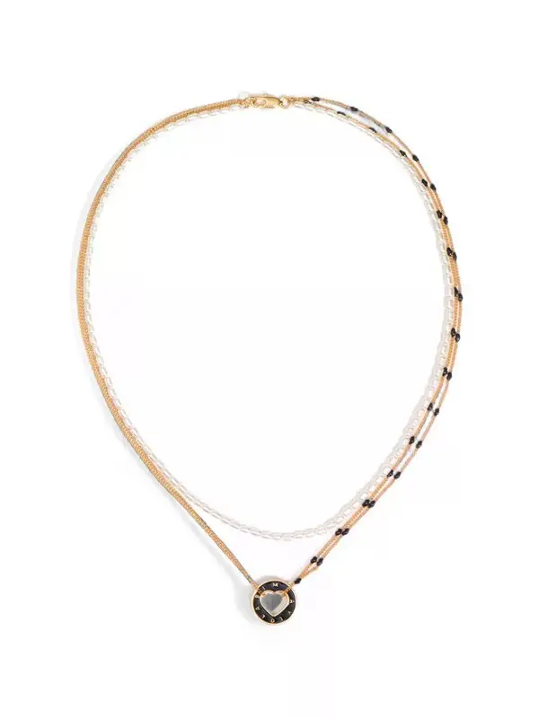 Bimba Y Lola Black Logo Multi-chain Necklace - Gold
