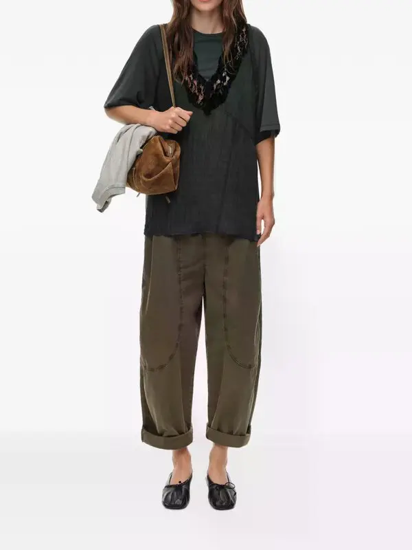 Bimba Y Lola Black Washed Lace Chest T-shirt