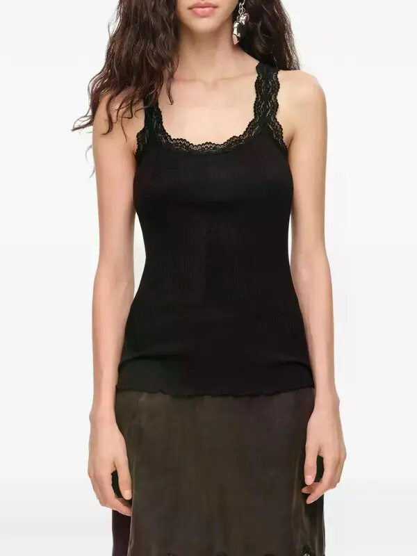 Bimba Y Lola Ribbed Top With Straps - Black