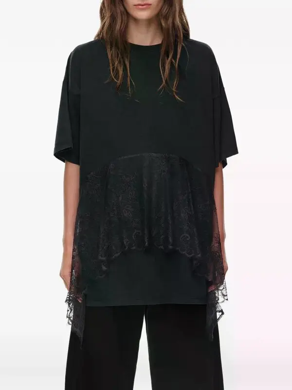 Bimba Y Lola Wash Lace Ruffle T-shirt