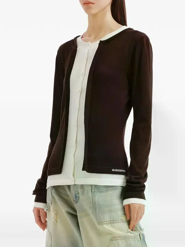 MARKGONG Layered Logo-print Cardigan