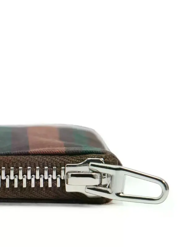 Bimba Y Lola Medium Coated Chocolate Green Tartan Clutch Make-up Case