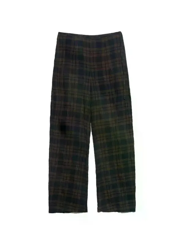 Bimba Y Lola Dark Brown Checked Carrot-leg Trousers - Black