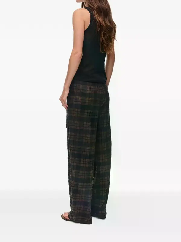 Bimba Y Lola Dark Brown Checked Carrot-leg Trousers